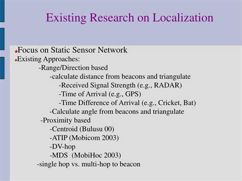 Ppt Dynamic Localization Control For Mobile Sensor Networks
