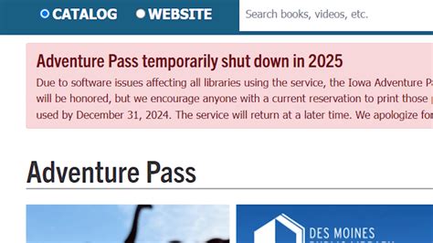 Public Libraries To Pause Adventure Pass Program Due To Company Going