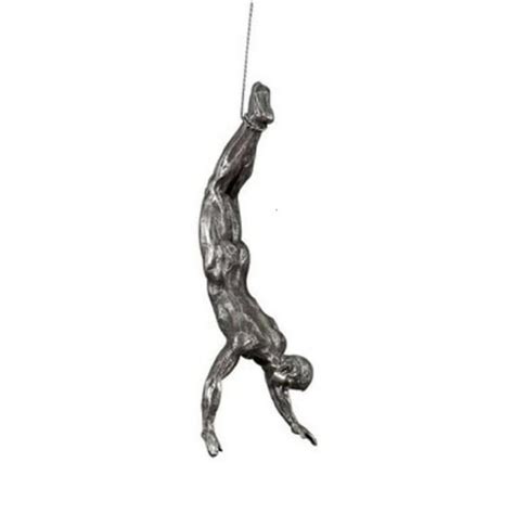 Colourtree Resin Sculpture Upside Down Climbing Man Wall Sculpture