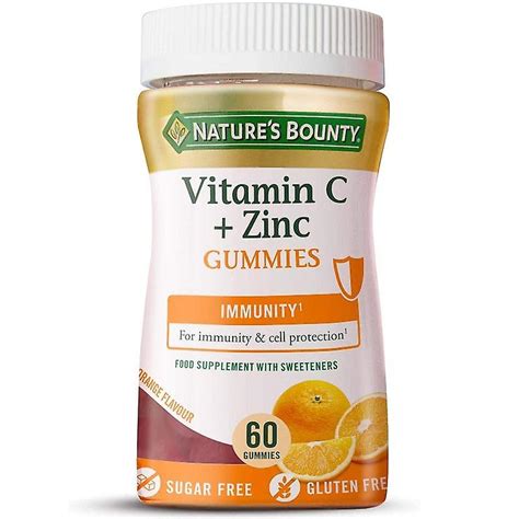 Natures Bounty Vitamin C Zinc Gluten Free 60 Gummies Healthland Co