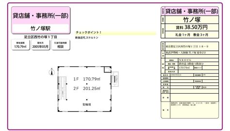 足立区西竹の塚1 18 9竹ノ塚駅nkoビルの賃貸事務所・貸事務所・貸店舗の詳細｜テナントbiz 60911