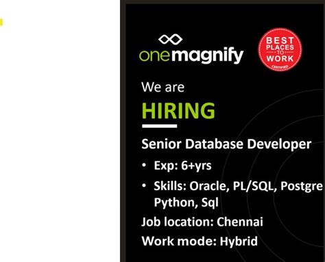 Databasedeveloper Database Oracle Pl Sql Python Job Chennaijob Dinesh Kumar