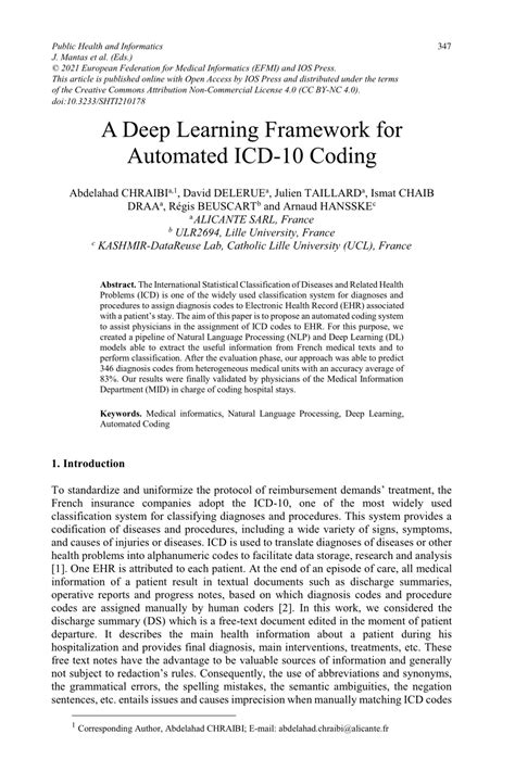 Pdf A Deep Learning Framework For Automated Icd 10 Coding