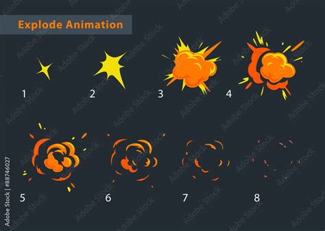 Explode Effect Animation Stock Vector Adobe Stock
