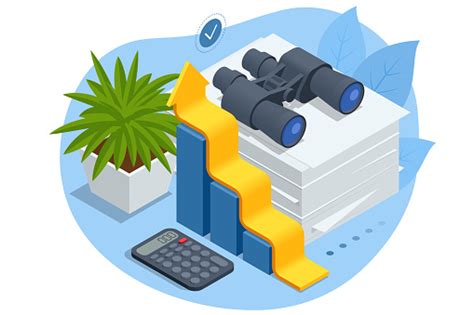 아이소메트릭 비즈니스 분석 분석 연구 전략 통계 계획 마케팅 성과 지표 연구 감사 보험 재무 컨설턴트 및 분석가 개념에 대한 스톡 벡터 아트 및 기타 이미지 Istock