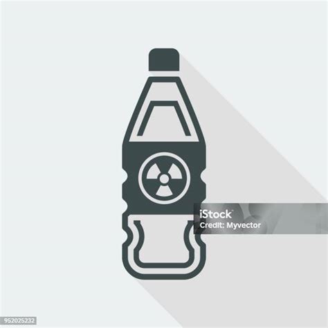 벡터 일러스트 레이 션의 단일 핵 병 아이콘 긴 그림자 디자인에 대한 스톡 벡터 아트 및 기타 이미지 긴 그림자 디자인