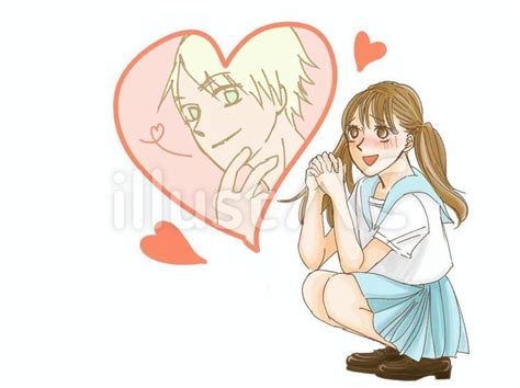 アイドルに夢中な女子高生イラスト No 23113242／無料イラストフリー素材なら「イラストac」