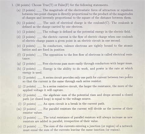 solved 1 30 points choose true t or false f for the