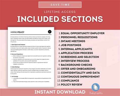 Hiring Policy Template Employee Recruitment Policy Talent Acquisition Policy Staff Hiring
