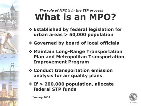 Ppt The Role Of Metropolitan Planning Organizations In The Tip Process Powerpoint Presentation