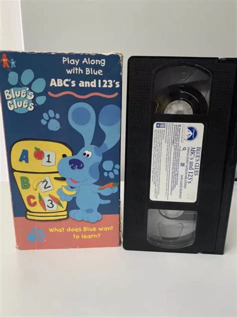 BLUE S CLUES PLAY Along With Blue ABC S And 123 S VHS Video Tape 1999