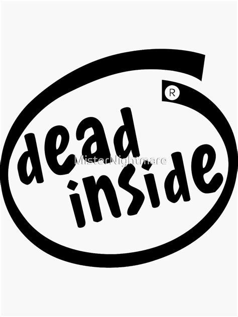 Dead Inside Logo V2 Sticker By Misternightmare Redbubble