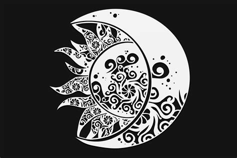 Sun And Moon Mandala Drawings Artistry Of Balance And Light