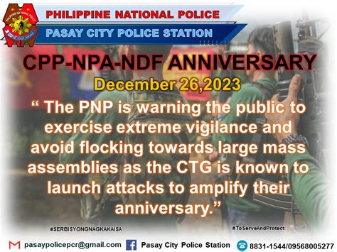 Cpp Npa Ndf Anniversary Pasay City Police Station