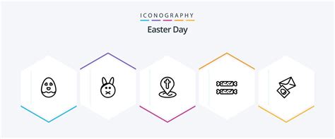 Easter 25 Line Icon Pack Including Easter Mail Easter Massege