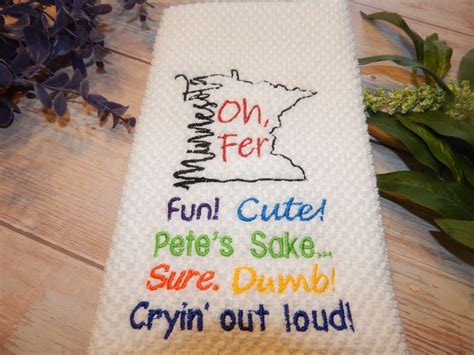 Minnesota State Kitchen Towel Minnesota Funny T Mn Etsy