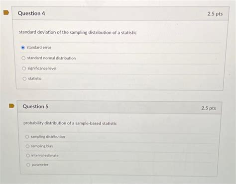 Solved Standard Deviation Of The Sampling Distribution Of A