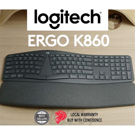 Logi Ergo K860 Wireless Ergonomic Keyboard Wrist Rest Split Keyboard Layout For Windows Mac