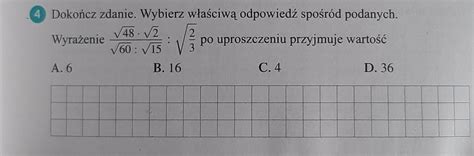 Dokończ zdanie Wybierz właściwą odpowiedź spośród podanych Wyrażenie