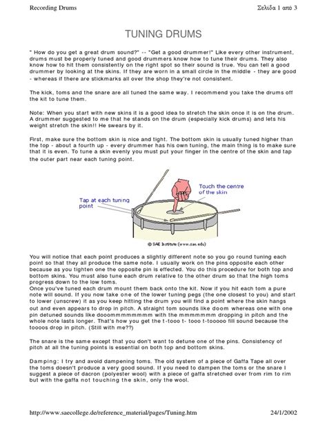 Tuning Drums Pdf Drum Kit Drum