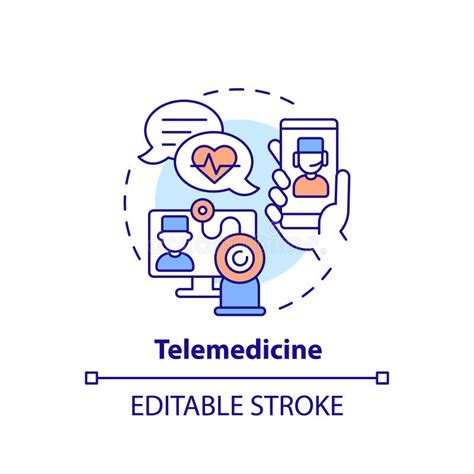 2d Customizable Thin Line Icon Telemedicine Concept Stock Illustration Illustration Of
