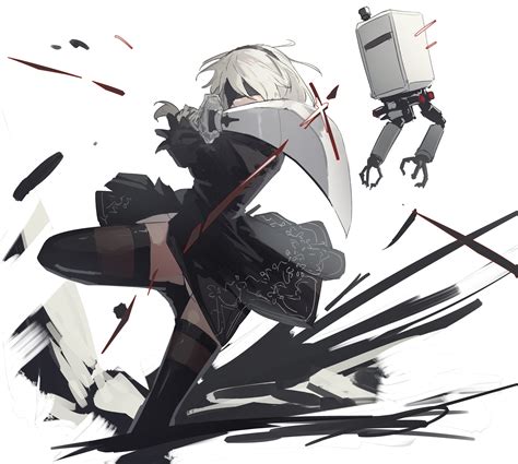 2b And Pod Nier And 1 More Drawn By Nagishiromito Danbooru