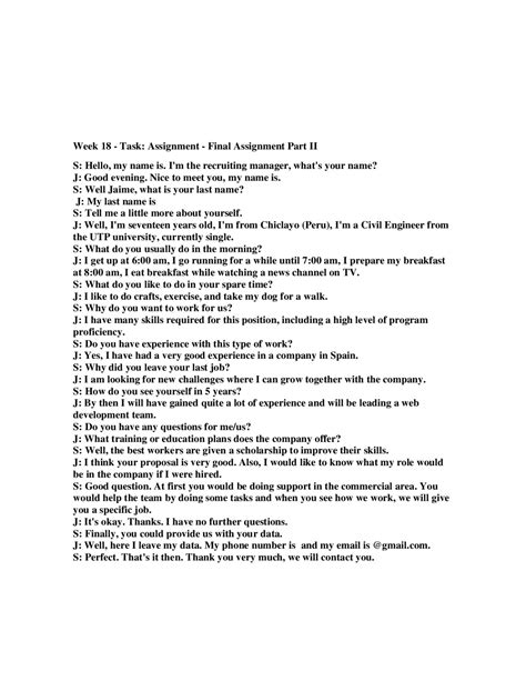 Week 18 Task Assignment Final Assignment Apuntes De Idioma