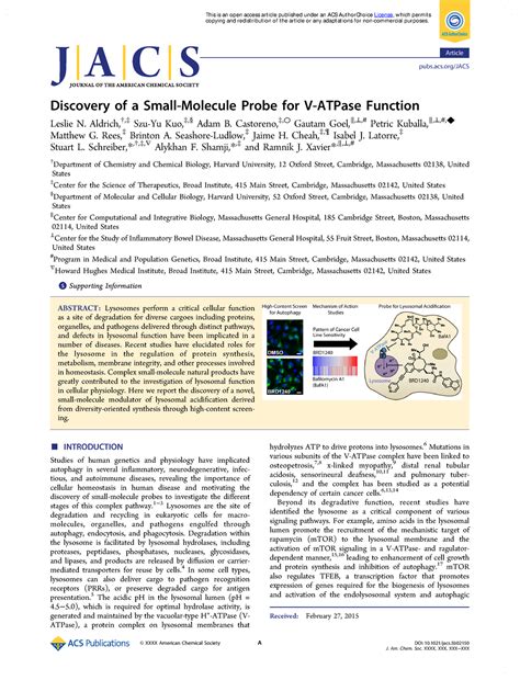 Discovery Of A Small Molecule Probe For V Atpase Function Aldrich