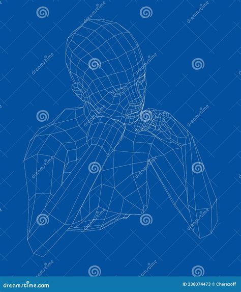 Wireframe Girl In A Pose Stock Illustration Illustration Of Erotic