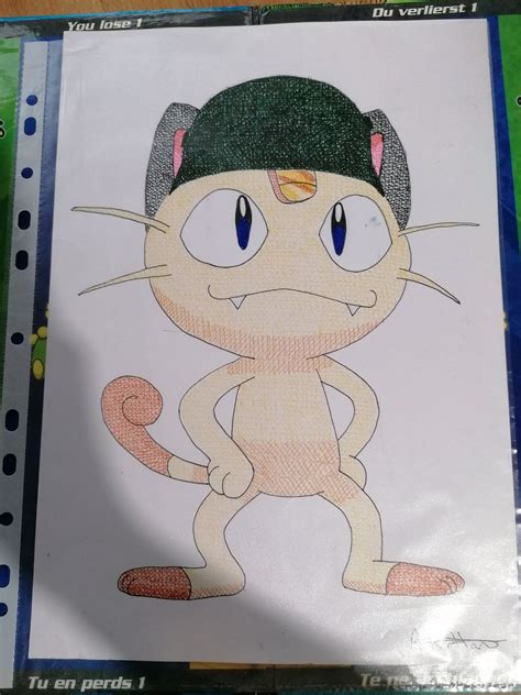 Original Artwork Of Meowth Pokémon Art Signed By The Artist Etsy