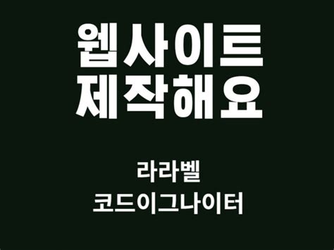 홈페이지 제작 사이트 제작 라라벨 코드이그나이터 크몽