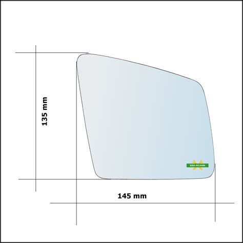 Vetro Specchio Retrovisore Cromato Asferico Lato Sx Guidatore Per Mercedes GLE W166 Dal 2015