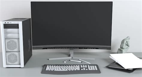 Premium Photo 3d Rendering Workspace On Table In Black White Tone