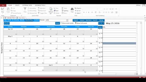 Ms Access Calendar Grid