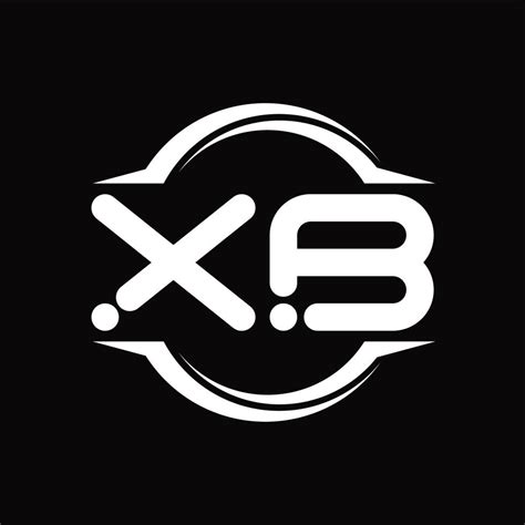 Xb Logo Monogram With Circle Rounded Slice Shape Design Template