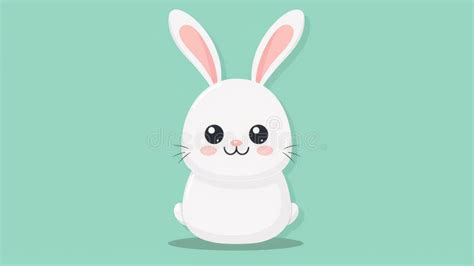 Cute Cartoon Bunny Jumping With Joy On A Clean Background Celebrating