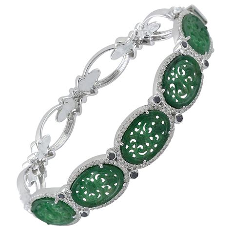 Carved Jade Bangle Bracelet For Sale At 1stdibs
