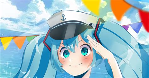 Swimsuit Hatsune Miku Swimsuit Captain Miku Pixiv