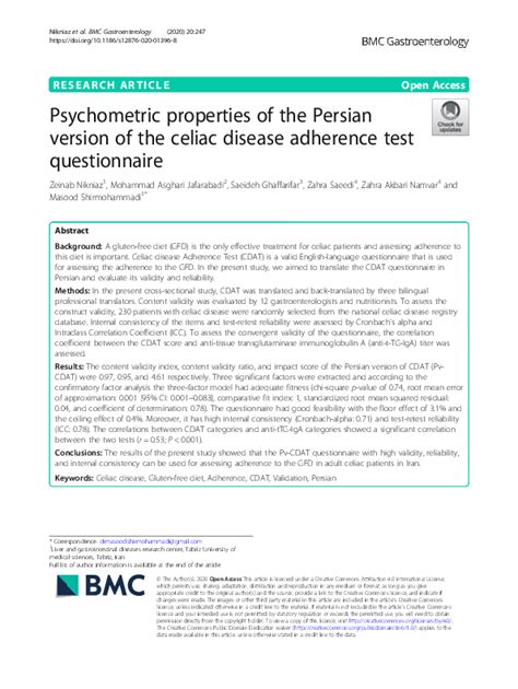 (PDF) Psychometric Properties of the Persian Version of the Chronic ...