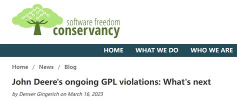 Sfc 点名批评农具制造商 John Deere 违反 Gpl 协议 Oschina 中文开源技术交流社区