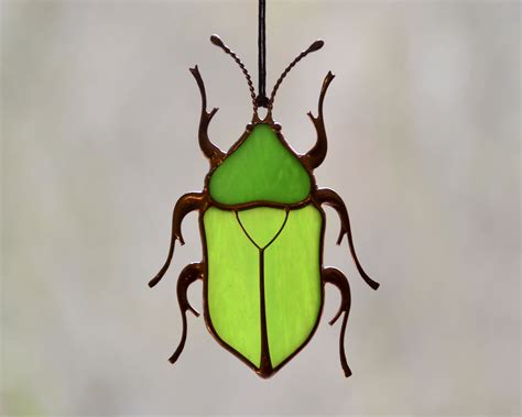 Stained Glass Beetle Bug Suncatcher Glass Home Decor Window Hangings