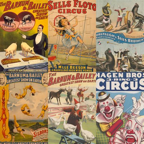 40 Vintage Circus Posters High Quality Digital Downloads Etsy