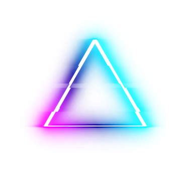 Blue Purple Neon Border Triangle Frame Free PNG Clipart Image