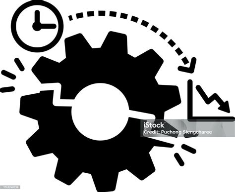 Material Productivity Icon Decrease Defect Vector Gear Illustration