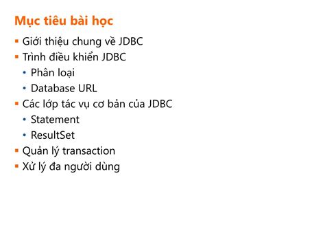 bài giảng lập trình java 3 bài 5 giới thiệu jdbc