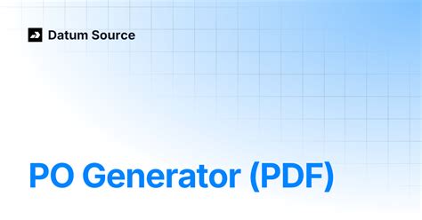 Po Generator Pdf Datum Source