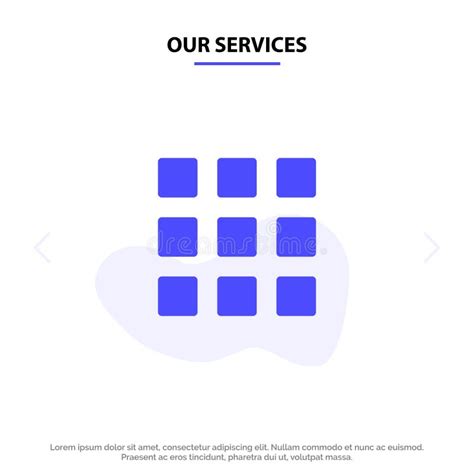 Our Services Web Grid Shape Squares Solid Glyph Icon Web Card