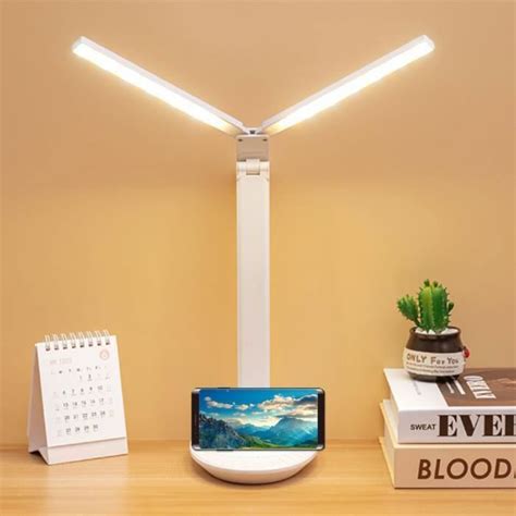 Lampe de Bureau LED Dimmable Double Tête Lumiere Bureau Niveaux de Luminosité Protection des
