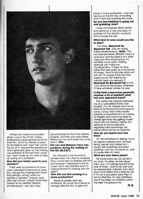 Blast From The Past Aamir Khans Movie Magazine Interview From 1988