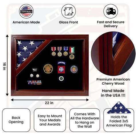 Flag And Medal Display Case Large Flag Display For 3x5 Flag Flag And Medal Wall Decor Wall